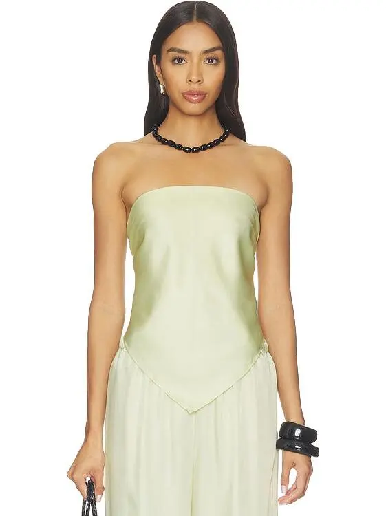 Enza Costa Fluid Twill Scarf Top - Beach Glass