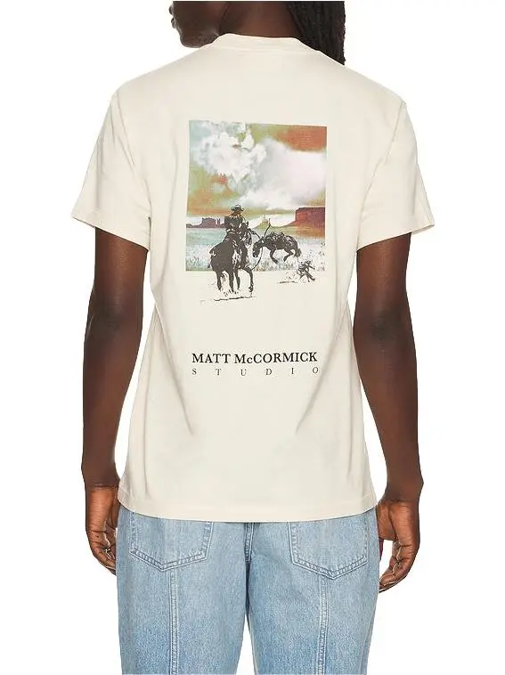 AUSTIN POST X Matt Mccormick Ceremony Of Certainty Stage Pocket Tee In Cream - Bone