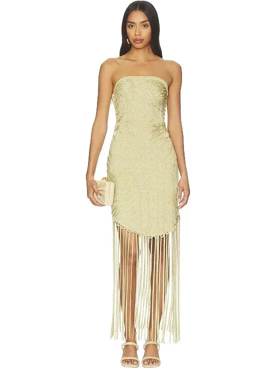 Cult Gaia Edina Fringe Dress - Gold