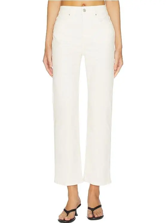 Paige Stevie Ankle Straight Leg Jeans - Cream Cloud