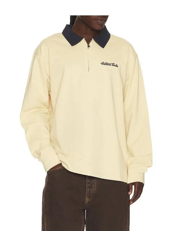 CRITICAL SLIDE Sun Cured 1/4 Zip Rugby - Ecru