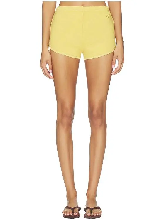 Eterne Lightweight French Terry Mini Track Short - Saffron
