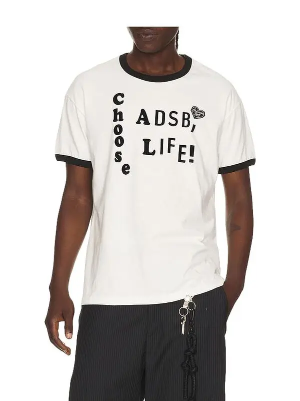 Andersson Bell Essential Adsb Flocking Ringer T-shirt - White