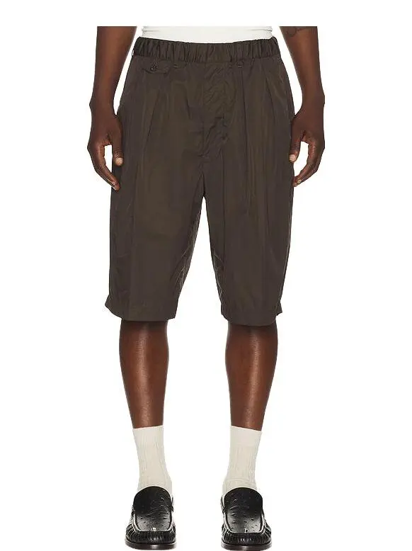 BEAMS 2 Pleats Relaxed Shorts - Charcoal