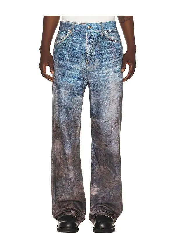 Andersson Bell Festival Mud Printed Jeans - Blue