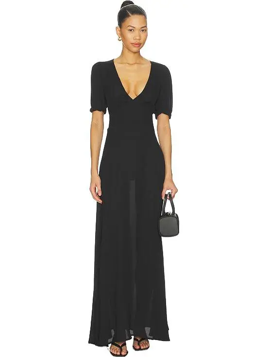 MORE TO COME Devin Maxi Dress - Black
