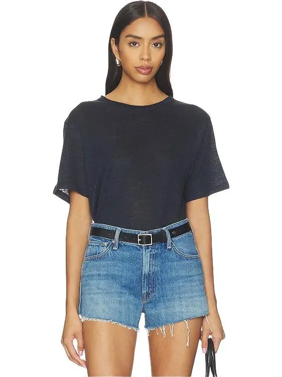 Sold Out NYC The Linen Perfect Tee - Navy