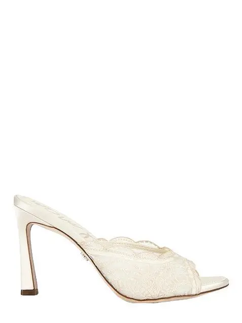 Sam Edelman Iva Satin And Lace Stiletto Sandals - Modern Ivory