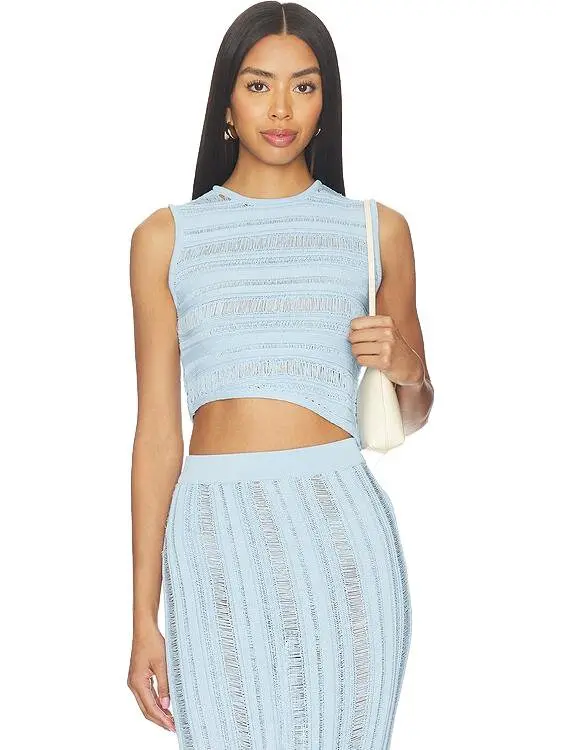 NONCHALANT LABEL Jasmine Crop - Baby Blue