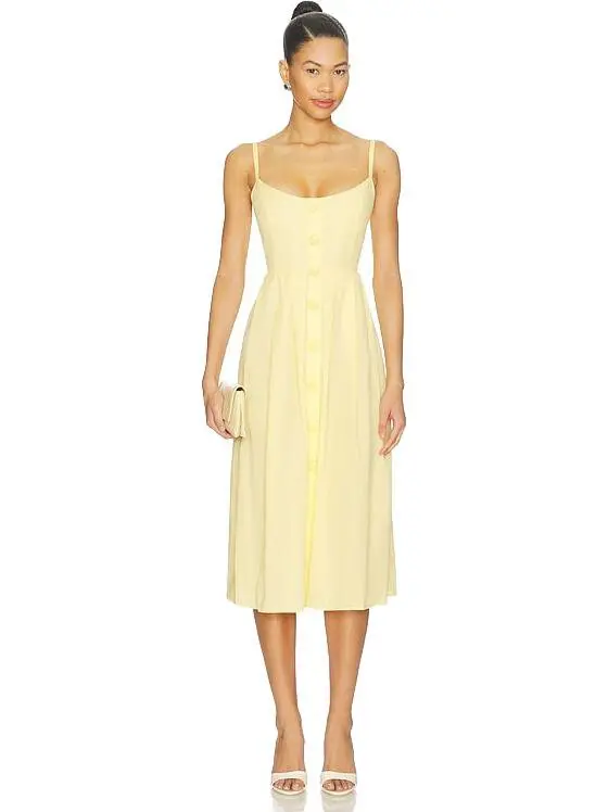 L'Agence Reanne Midi Dress - Lemon Sorbet