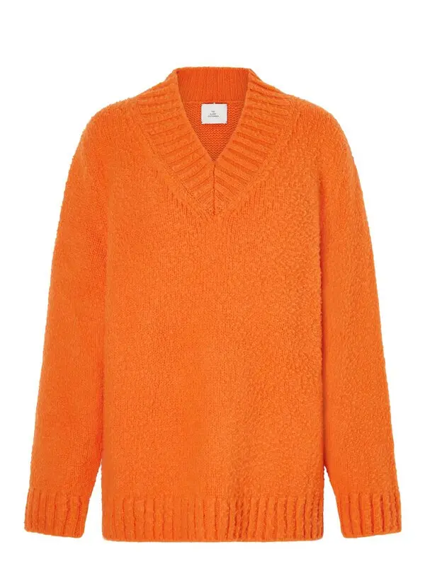 THE ELDER STATESMAN Sundance Brushed Cashmere Sweater - Orange