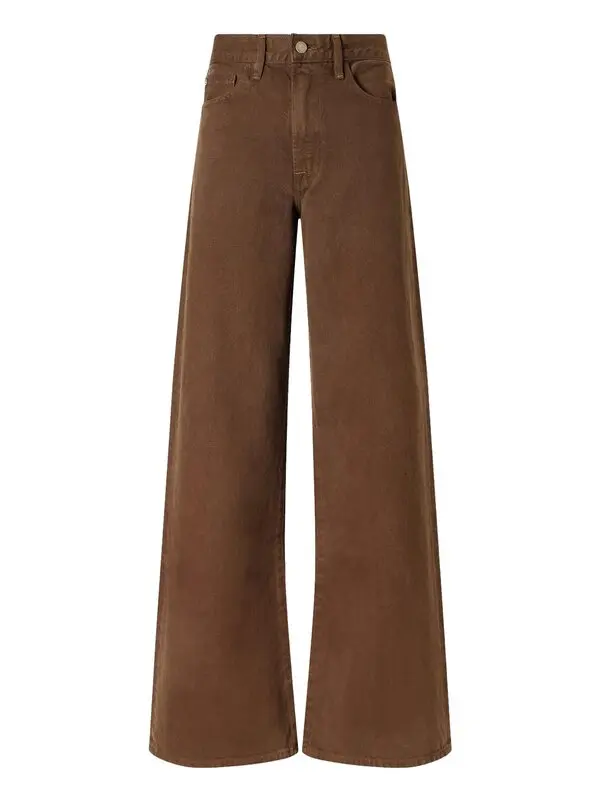 THE ELDER STATESMAN Evie Organic Cotton-twill Wide-leg Pants - Brown