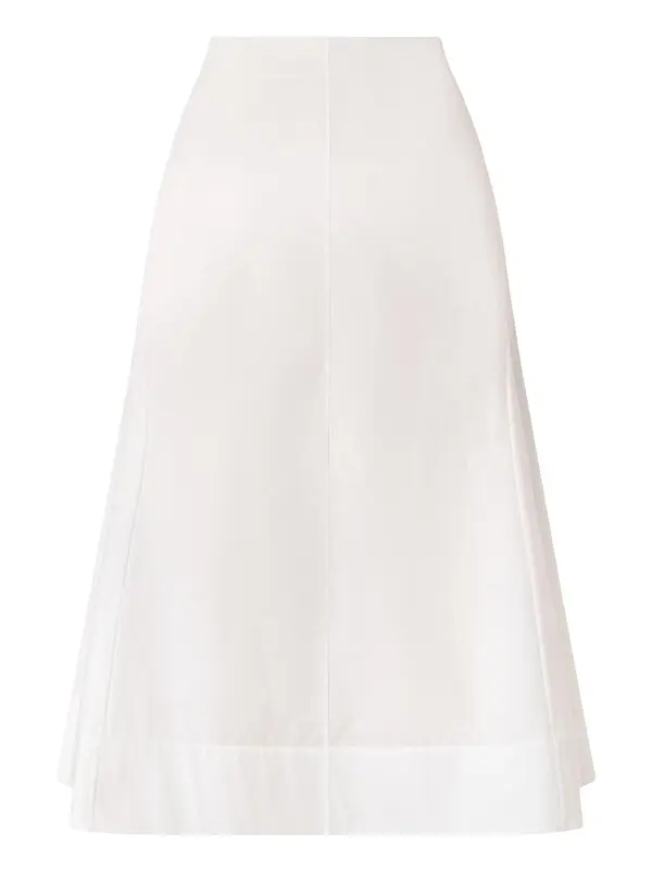 Khaite Artin Paneled Cotton-poplin Midi Skirt - White