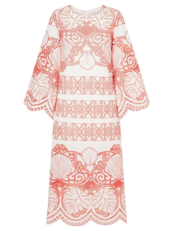 Borgo De Nor Seraphina Broderie Anglaise Cotton-blend Poplin Midi Dress - Multi