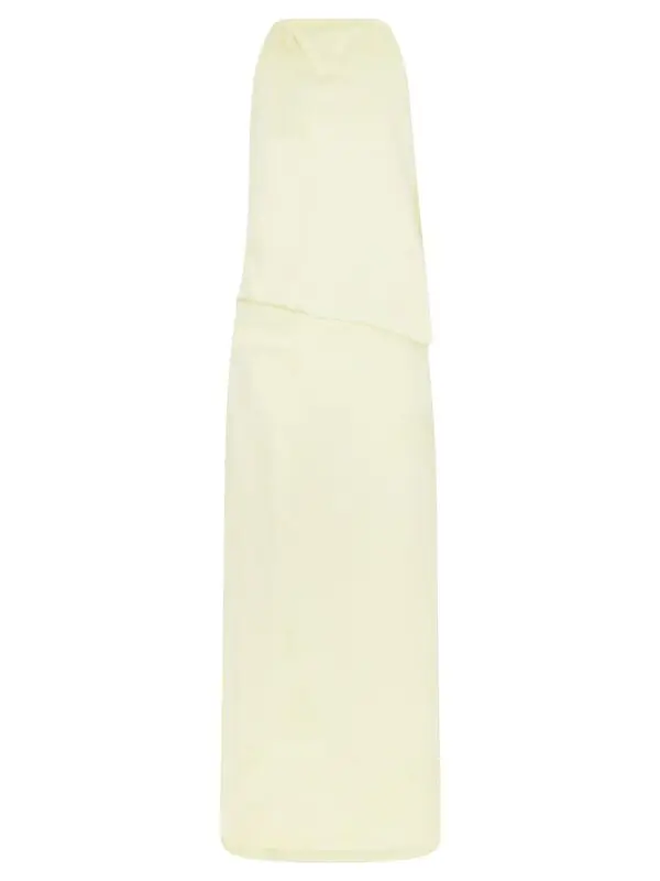 Sportmax Draped Satin Maxi Dress - Yellow