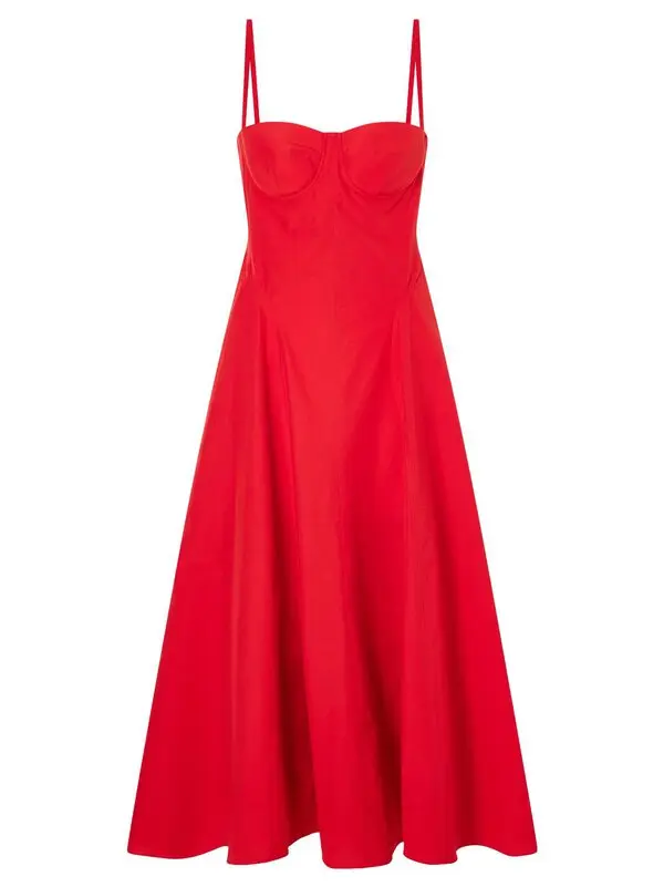 Ralph Lauren Marigot Paneled Cotton-blend Poplin Maxi Dress - Red