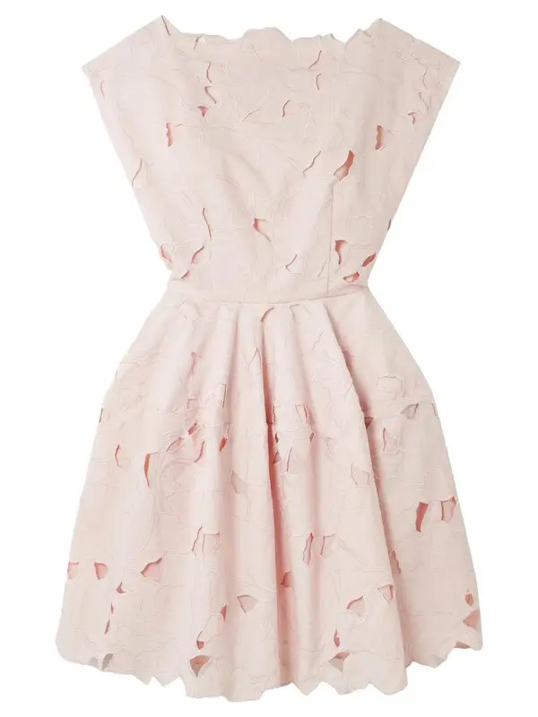 Erdem Cutout Embroidered Poplin Mini Dress - Pink