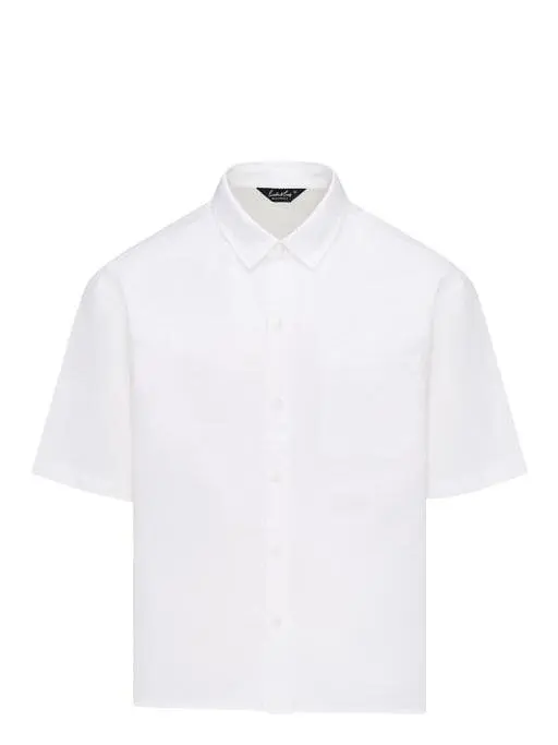 EASTSIDE GOLF Boxford Short Sleeve Cotton Button-up Shirt - Bright White