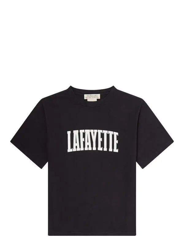 REMI RELIEF Lafayette Printed Cotton-jersey T-shirt - Black