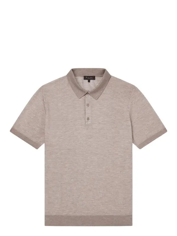 Loro Piana Manipur Cashmere And Silk-blend Polo Shirt - Neutrals