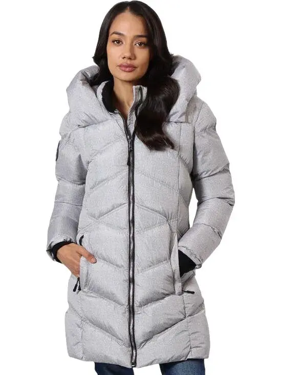 CANADA WEATHER GEAR Long Puffer Parka Jacket - Grey