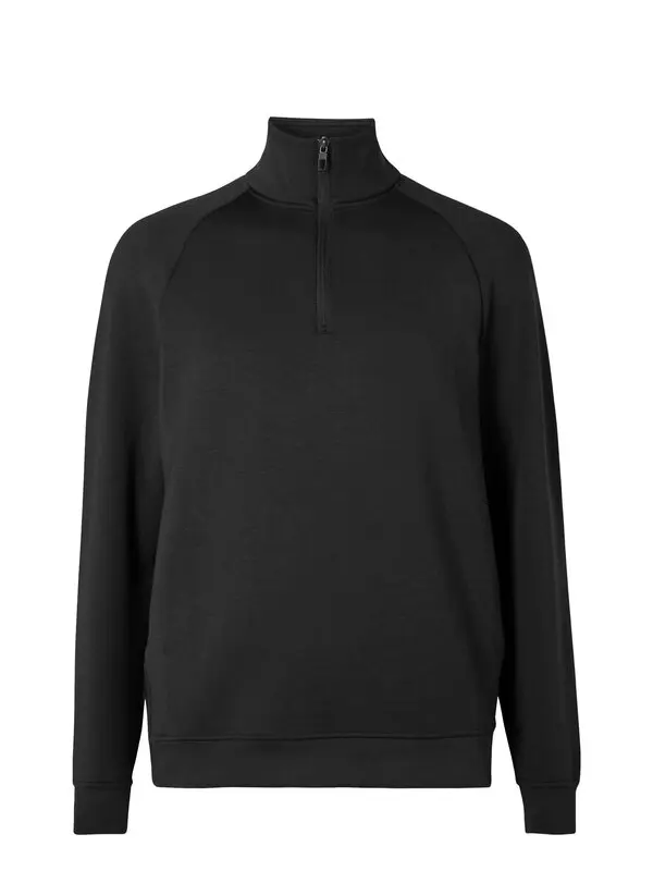 Lululemon Smooth Spacer Stretch Recycled-jersey Half-zip Sweatshirt - Black