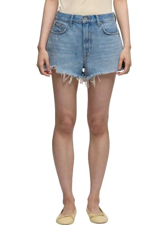 7 For All Mankind June High-waisted Denim Shorts - Roundup