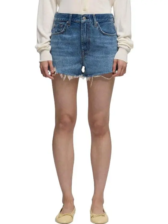 7 For All Mankind June High-waisted Denim Shorts - Stampede