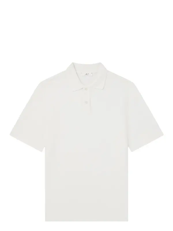 Mr P. Organic Cotton And Linen-blend Piqué Polo Shirt - White