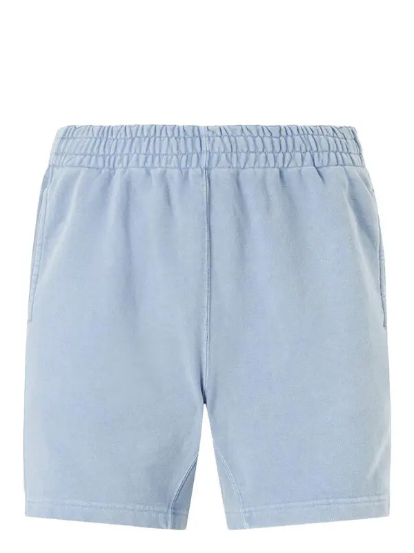 REMI RELIEF Straight-leg Cotton-jersey Shorts - Blue