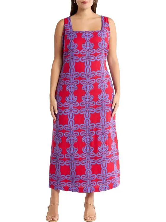 SUGARLIPS Abstract Print Maxi Dress - Cherry Multi