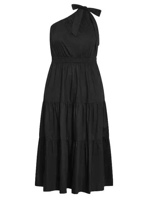 City Chic Haylee One-shoulder Maxi Dress - Black
