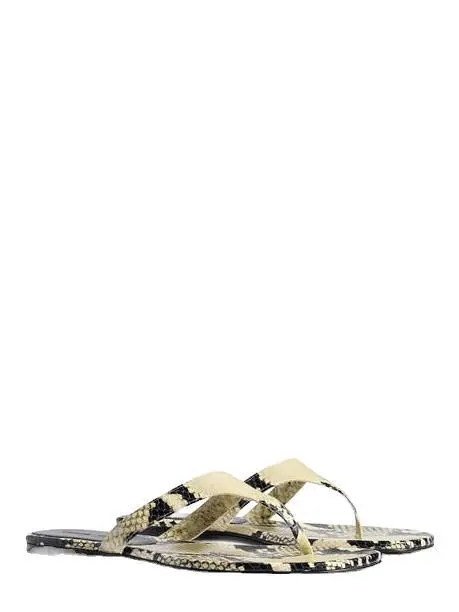 Khaite Archer Python-embossed Leather Flip Flops - Natural