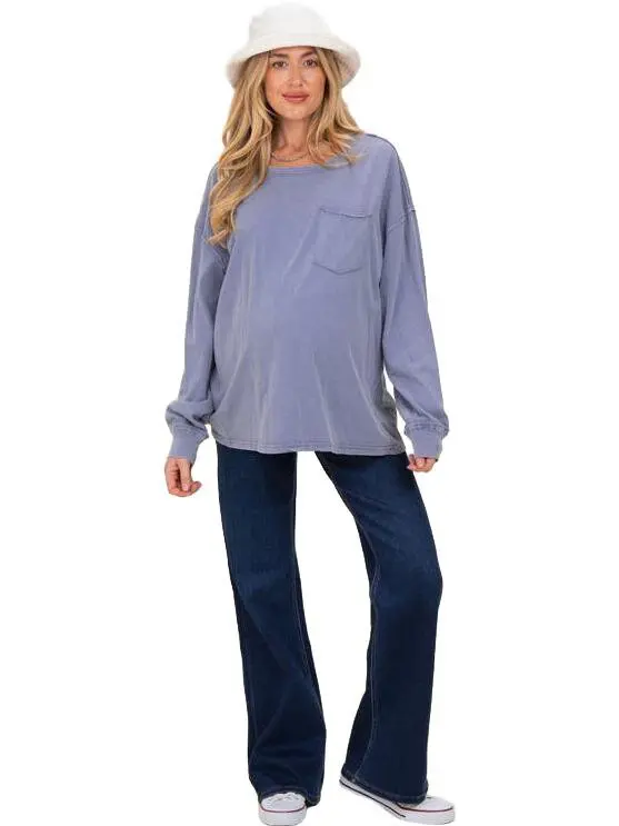 PINKBLUSH Maternity Flare Jeans - Navy Blue