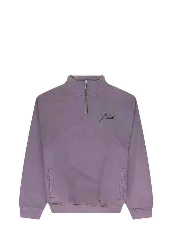 Rhude Logo-embroidered Quarter-zip Sweatshirt - Purple