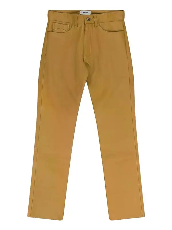 Rhude Straight-leg Leather Trousers - Neutrals