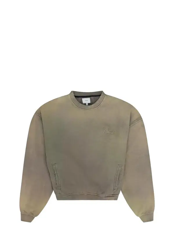 Rhude Script Logo Sunfaded Sweatshirt - Green