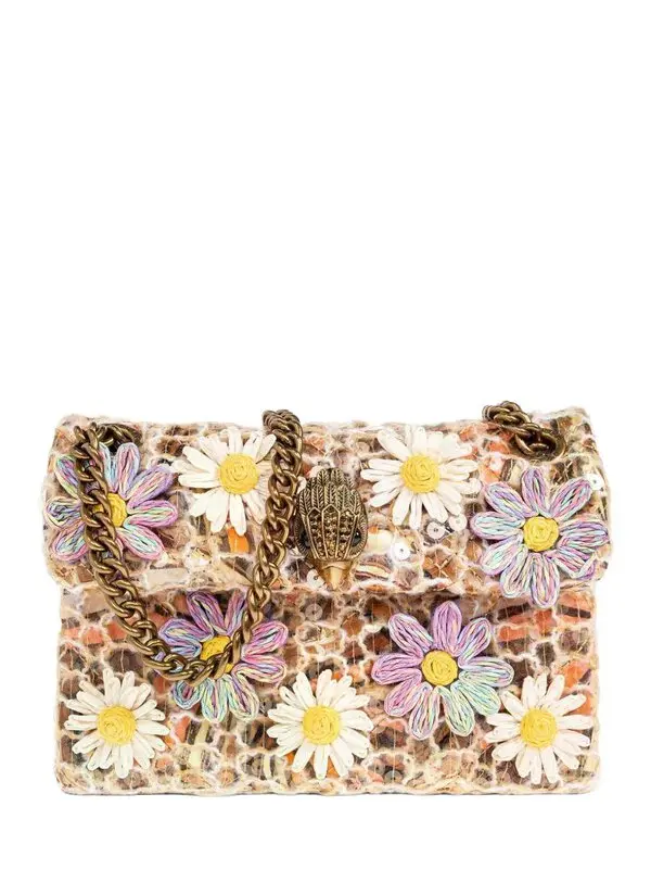 Kurt Geiger Mini Kensington Floral-embellished Shoulder Bag - Brown