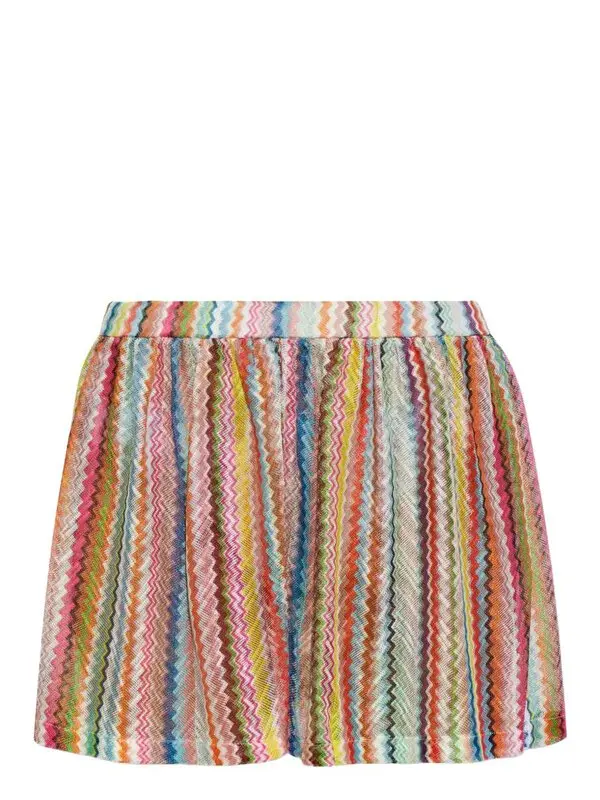Missoni Zigzag-motif Knit Shorts - Blue