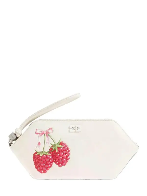 GANNI Printed Wristlet Clutch - Neutrals
