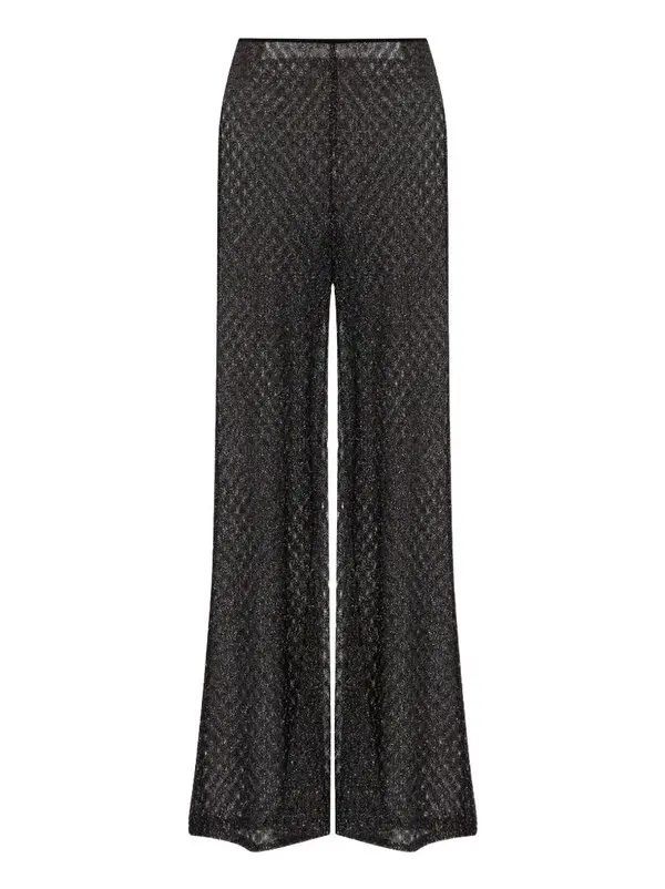 Missoni Metallic-effect Open-knit Trousers - Black