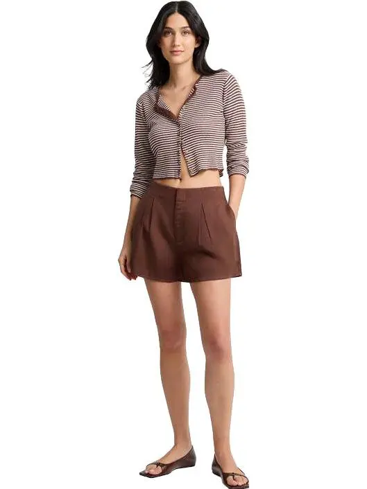 Onia Air Linen Wide Leg Short - Brown