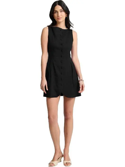 Onia Boatneck Button-front Dress - Black