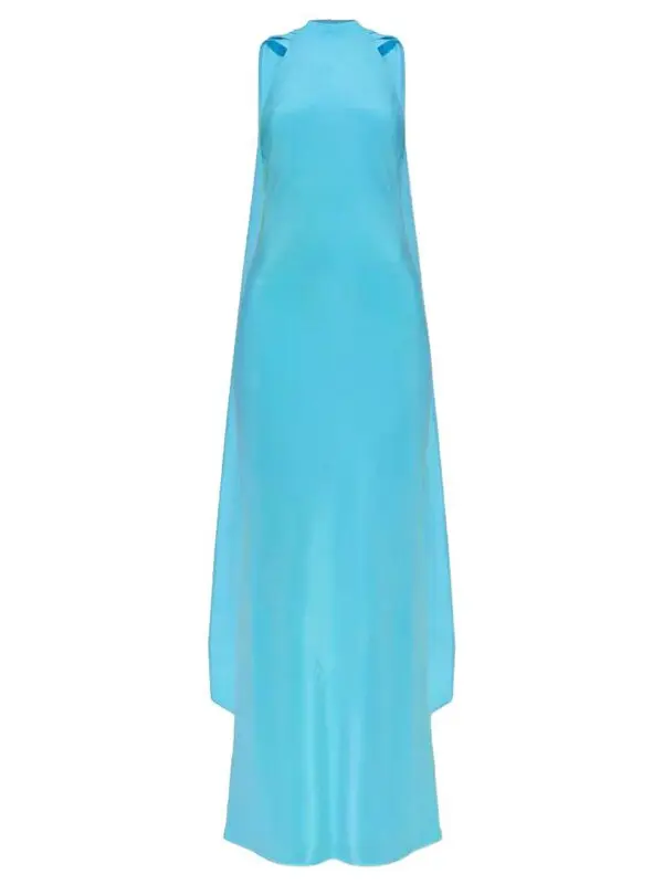 Cult Gaia Doe Halterneck Draped-panel Dress - Blue