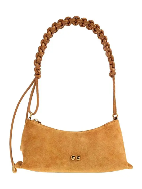 Cult Gaia Osa Braided-handle Suede Shoulder Bag - Orange