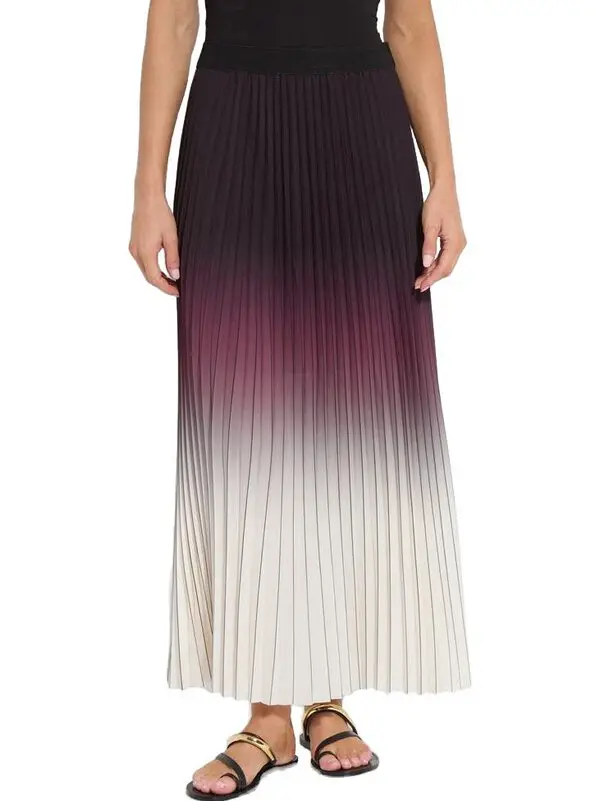 Lyssé Fortunata Pleated Chiffon Skirt - Red Sangria