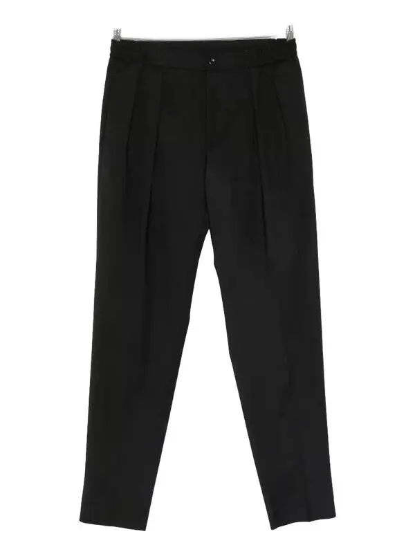 Tagliatore Pleated Elasticated-waistband Trousers - Black