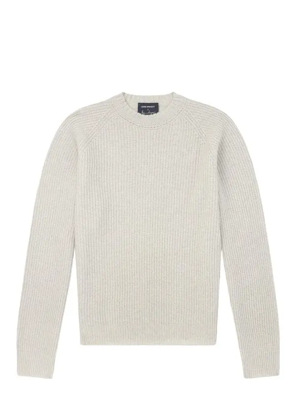John Smedley Bill Nighy Cashmere And Wool-blend Sweater - Neutrals