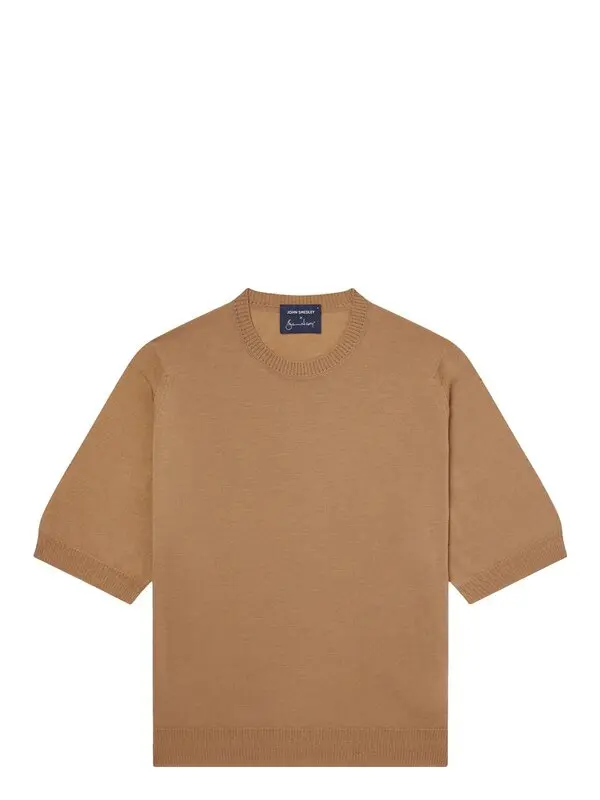 John Smedley Bill Nighy Knitted Merino Wool T-shirt - Neutrals