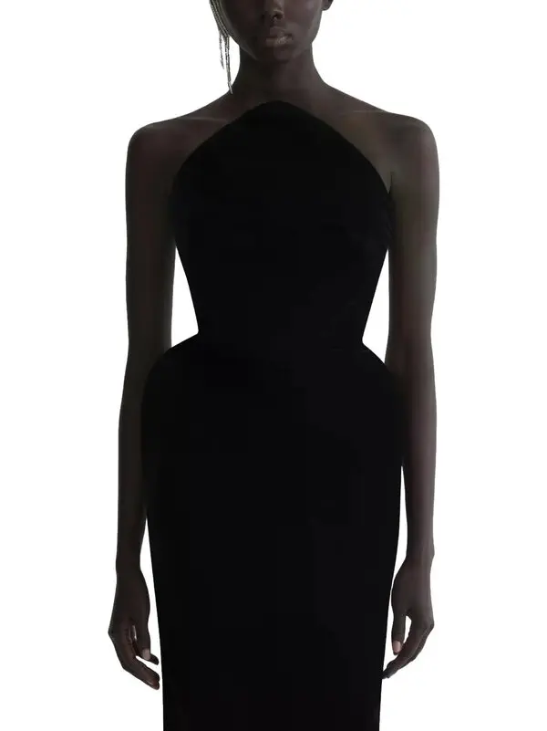 MUGLER Velvet Gown - Black